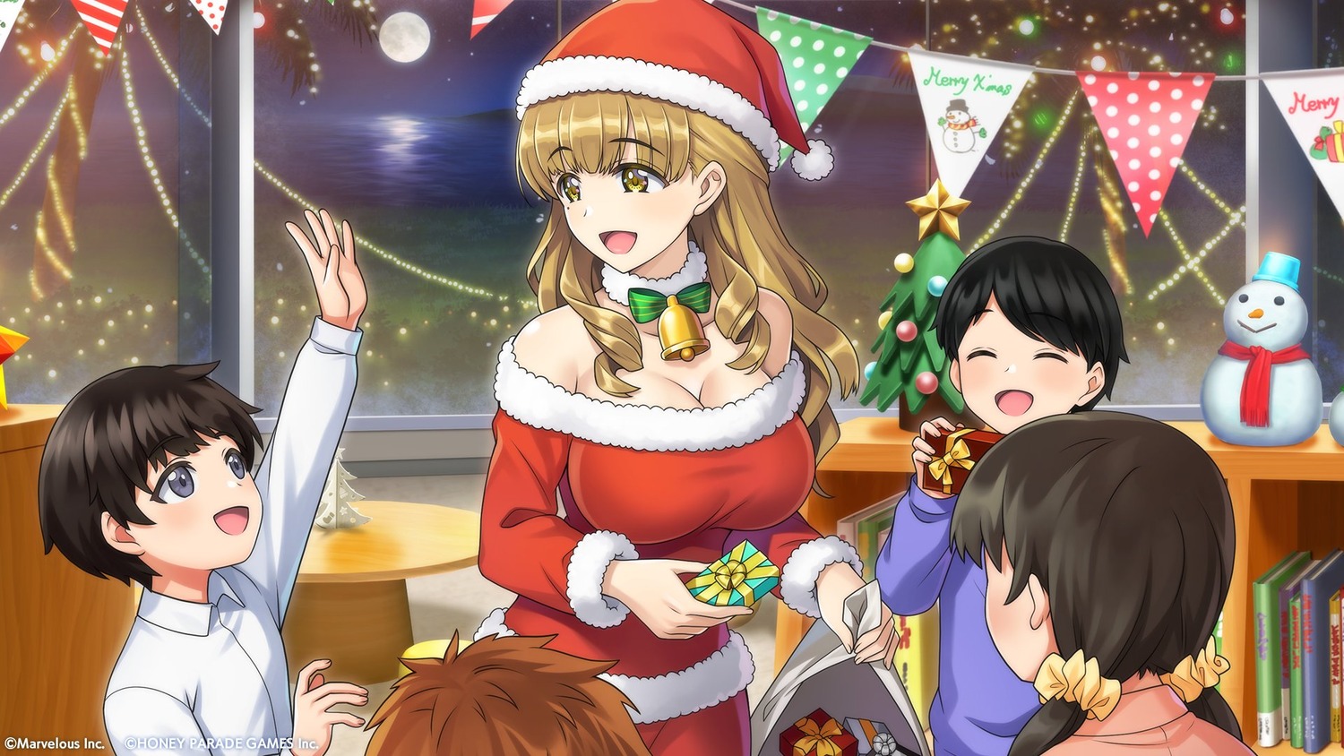 takuji dolphin wave ayato utae christmas cleavage no bra wallpaper | #1050670 | yande.re